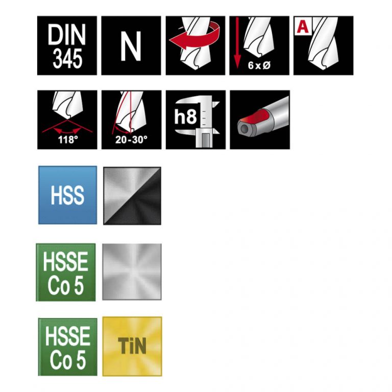 DIN 345 HSS y HSSE-Co 5 – Germantools.lat
